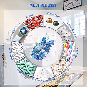 Famaster Laundry Pods Container, Acrylic Candy Dispenser, Clear Dishwasher Pods Container, Pod Slide Down Easily, Cute Laundry Pod Holder for Laundry Room Organization, Storage, Decor and Accessories