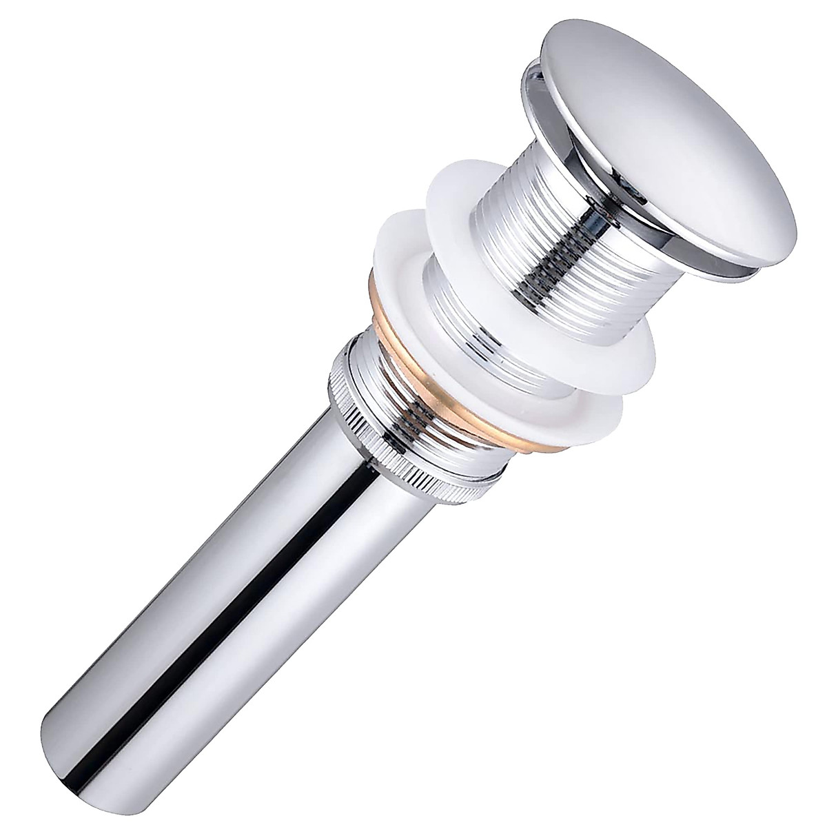 Aquaterior 1 5/8" Bathroom Pop up Drain Vessel Sink Drain Solid Brass Kitchen Sink Drains Tub Basin Polished Chrome