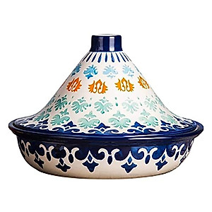 Hand Painted Tajine Cooking Pot With Lid Ceramic Tagine Pot Cooking Pot For Cooking And Stew Casserole Slow Cooker 22.5.30
