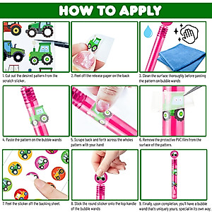 24PCS Tractor DIY Bubble Wands Party Favor 96PCS Stickers for Goodie Bag Fillers Pinata Stuffers, Mini Bubble Bulk Farm Birthday Party Supplies Toys Gifts Class Prizes Toddlers Boys Girls