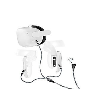 LIZZOT Magnetic Controllers Charging Cable for, Charging Dock Kit with 2 Batteries,Battery Cover,Charger Cable