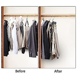 HuaQi Hangers Space Saving Hangers for Closet Organizer Non Slip Closet Storage Organizer for Jeans Towels Scarves (Black, 4)