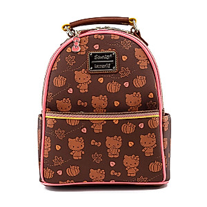 Loungefly Sanrio Hello Kitty Pumpkin Spice Adult Womens Convertible Mini Backpack Purse