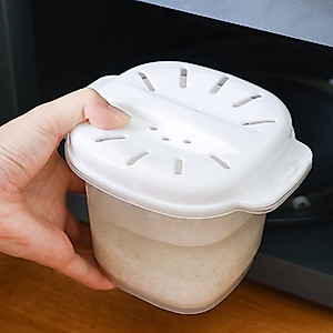 Microwave Rice Cooker Food Container: 2pcs Pasta Cooker Maker Oven Rice Cooker Steamer Microwave Cookware for Rice Chicken Pasta