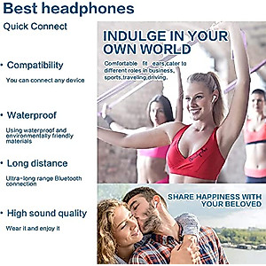 Wireless Earbuds,Bluetooth Headphones IPX7 Waterproof Wireless Bluetooth with Microphone Charging Case 25H Playtime,Pop-ups Auto Pairing Hi-Fi Stereo Sound Headset for airpod 2/iPhone/Samsung/iOS
