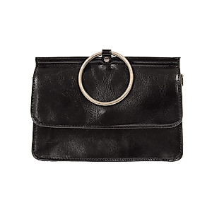 Joy Susan Women's Aria Ring Crossbody Handbag Purse Bag - Black