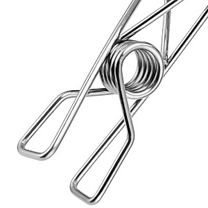 HOZEON 100 Pack 2.36 Inches Stainless Steel Clothespins, Metal Clothes Pins, Bulk Clothes Pins Small Wire Clips Drying Pegs Hanging Clip Clamps for Clothesline, Food Bag, Photos, Silver