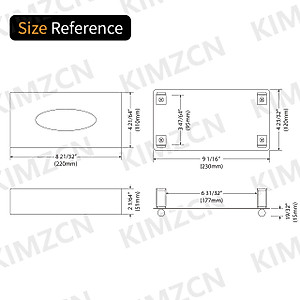 kimzcn Rectangular Tissue Box Cover - Stylish Stainless Steel Paper Facial Cover, Modern Metal Tissue Box Holder for Bedroom/Bathroom/Vanity/Countertop/Office, Polished Finish