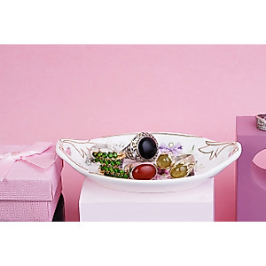 MGeezz Ceramic Oval Serving Plates for Snacks,Small Dinner Dish,Pasta Dessert Plates Mini Serving Trays,Nuddles,Tea Bag,Fruit Plates Tableware or Restaurant Desk with Microwave/Oven/Dishwasher Safe