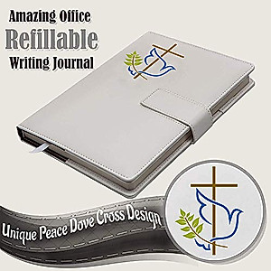 The Peace Dove Journal | 5x8 Inches, 200 Lined Pages, Magnetic Clasp, Refillable | Diary, Cute Notebook Journal, Personal Journal for Women or Men