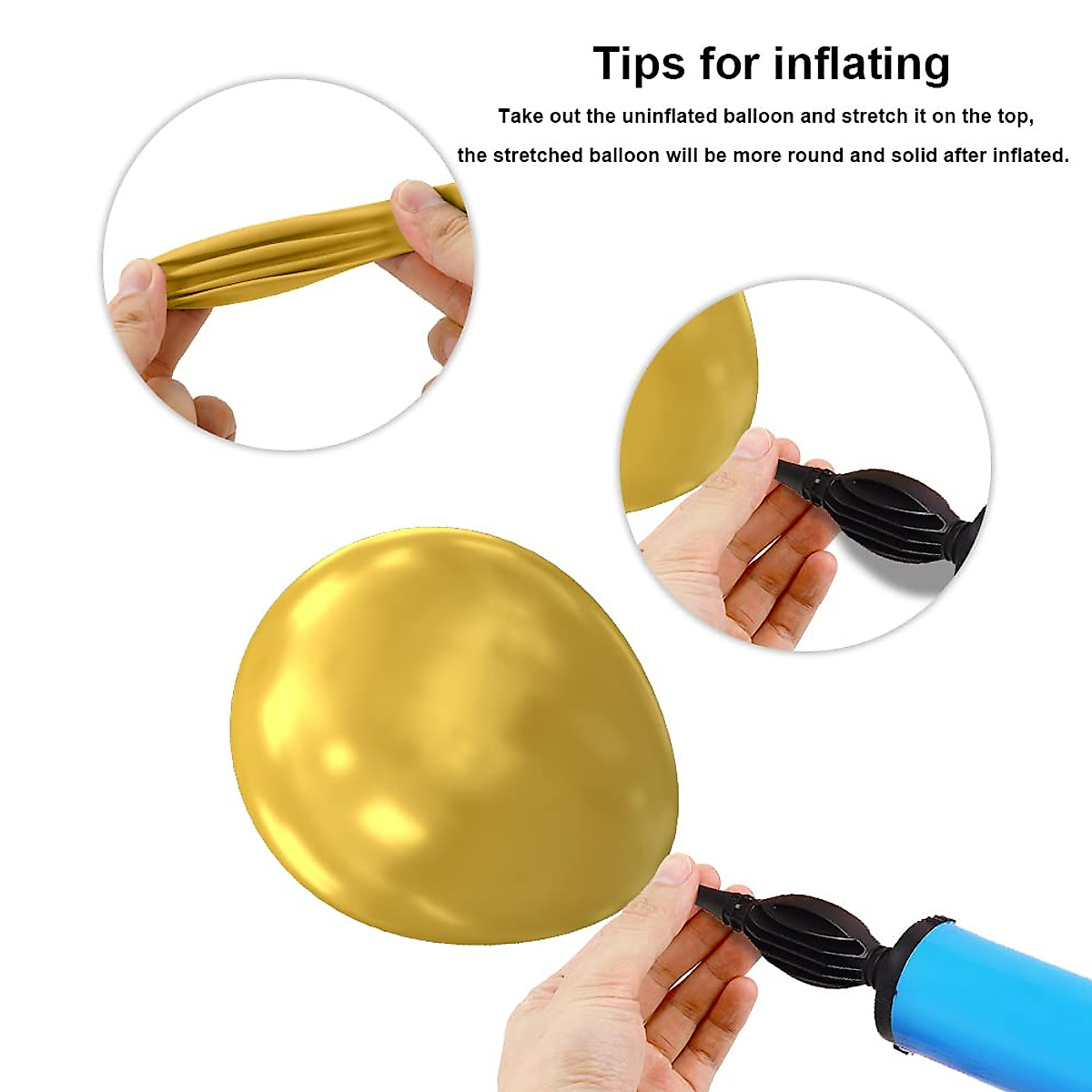 Gold Balloons, 5 Inch Balloons 50pcs, Gold Chrome Balloons, Metallic Balloons, Foil Balloons, Balloons for Party Decoration, Gold Round Balloon Arch