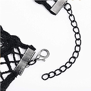 Yovic Gothic Black Body Chain Sexy Lace Shoulder Necklace Chain Layered Rhinestone Bra Chain Rave Prom Costume Party Body Jewelry for Women