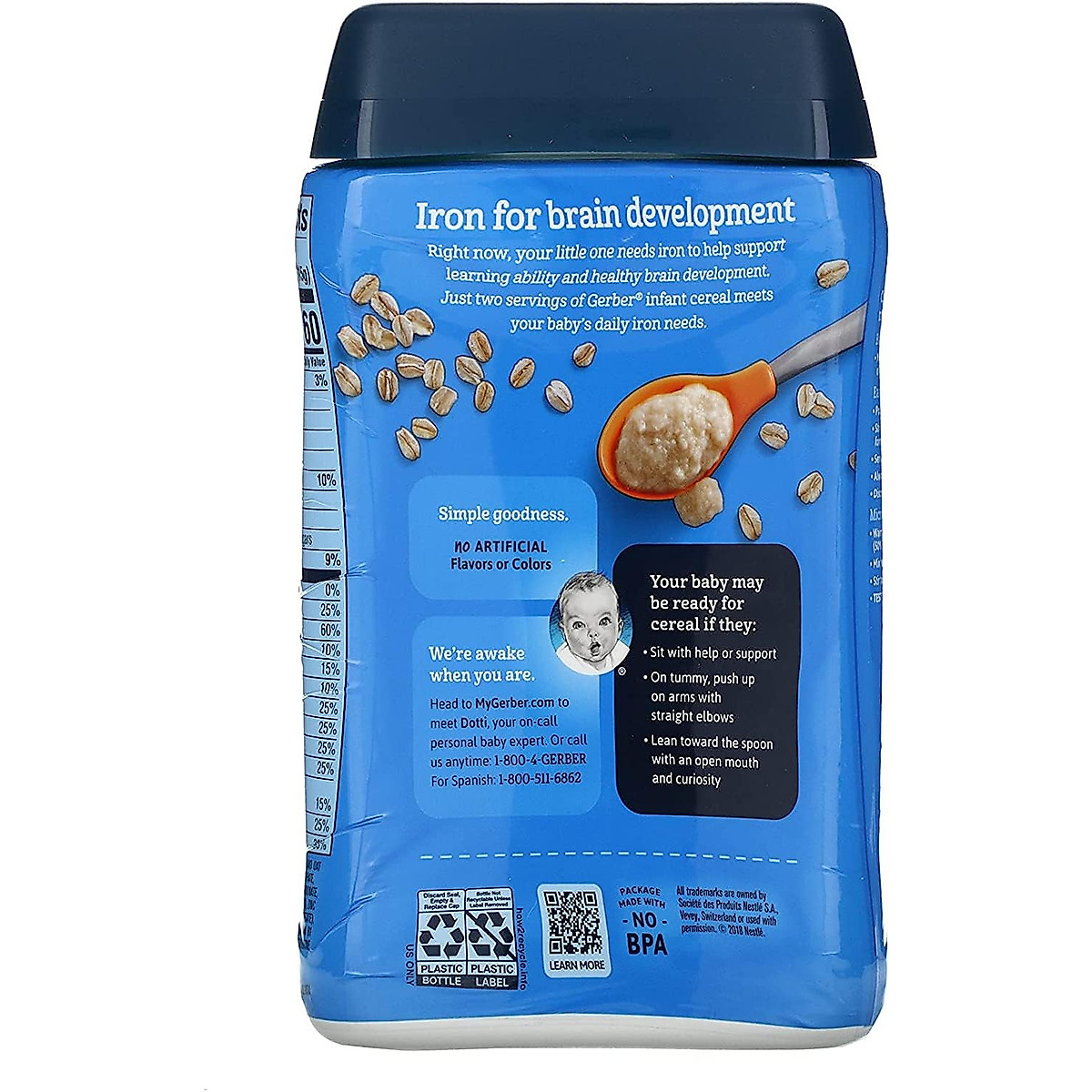 Gerber Baby Cereal, Oatmeal, 8 Ounce