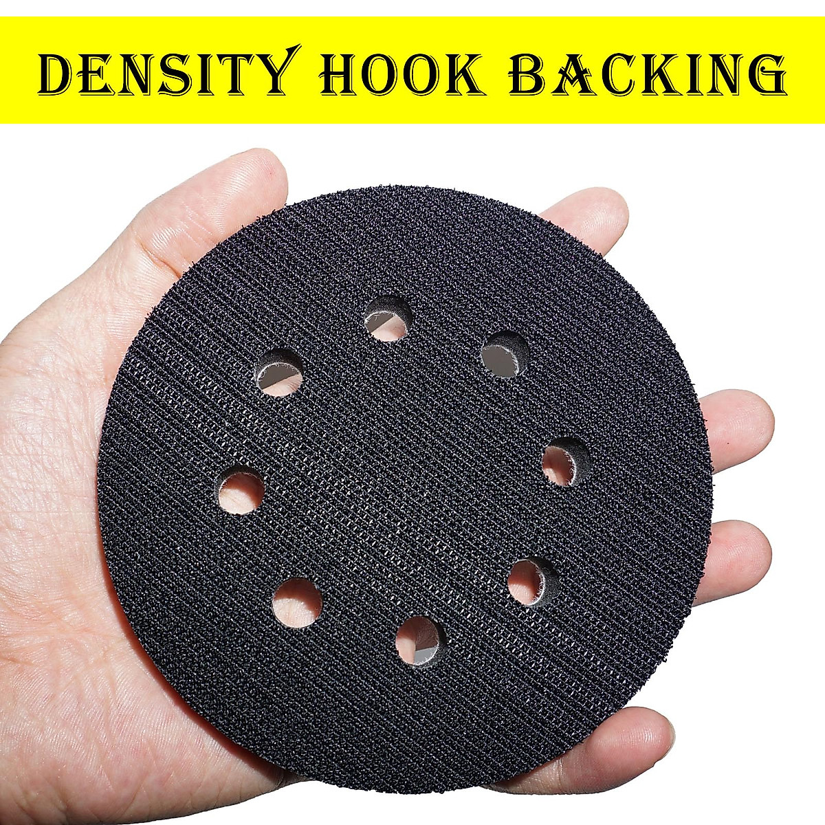 Crossarctic 5 Inch 8 Holes Soft Density Interface Pads Hook and Loop Sponge Cushion Buffer Round Backing Pad Foam Sanding Pads for Orbital Sander(4 Pack)
