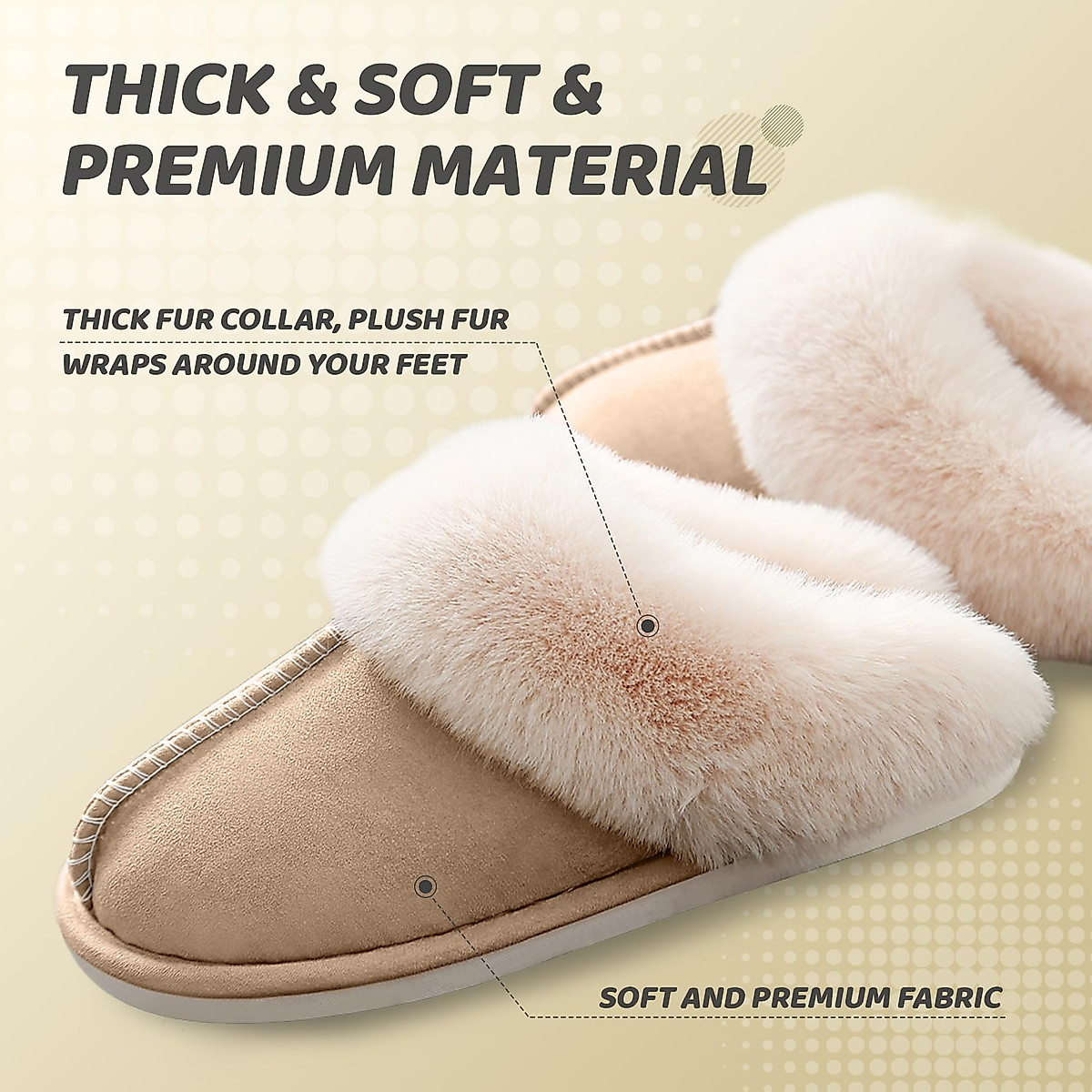 WATMAID Womens Slippers Memory Foam House Slippers Slippers for Women Indoor Christmas Slippers