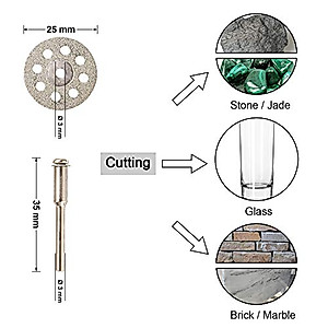 53𝙋𝙘𝙨 𝘾𝙪𝙩𝙩𝙞𝙣𝙜 𝙒𝙝𝙚𝙚𝙡 𝙎𝙚𝙩 for Rotary Tool, GOXAWEE 1/8’’ Shank 545 Diamond Cutting Wheel, Mini HSS Cut Off Saw Blades, Resin Cutting Discs with Mandrels for Stone Wood Metal
