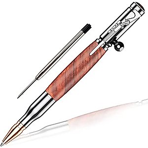 Bolt Action Pen Ballpoint Pen with Compass &Rifle Clip & Extra Refills & Office Decor Gift for Dad/Colleague/Boyfriend/Husband