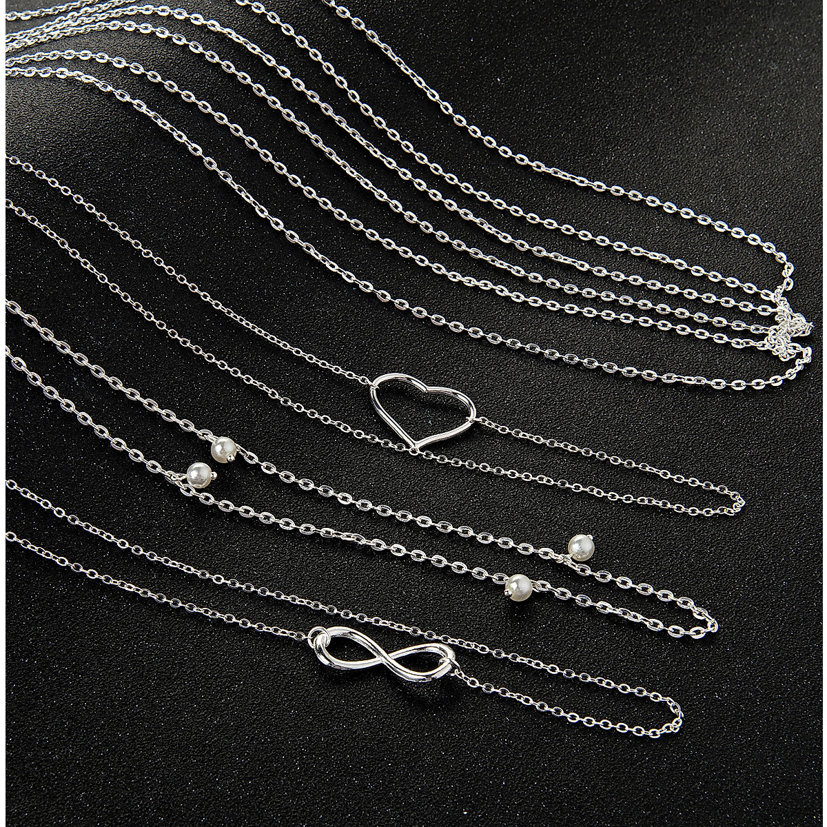 Masedy 12Pcs Sexy Waist Belt Belly Chains for Women Bikini Body Chain Beach Jewelry Set B-Silver tone