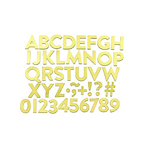 Teresa Collins, Gold Magnetic Alphabet Set, Magnet Board Magnets - 70+ Letters, Numbers, and Characters