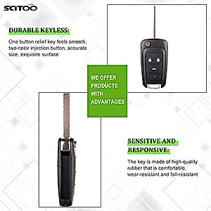 SCITOO Replacement for 4 Buttons Keyless Entry Remote Key Fob for Chevy for Malibu for Camaro for Cruze for Equinox OHT01060512 1PC