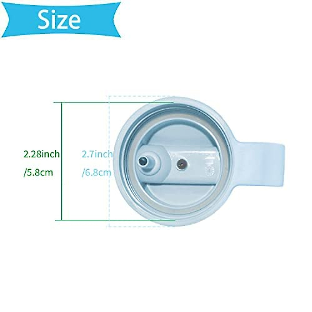 Top Souls Wide Mouth Straw Lids Compatible with Most Sports Water Bottles, 2 Lids 2 Long Straws 2 Brushes in 1 Value Pack.(Black x2)