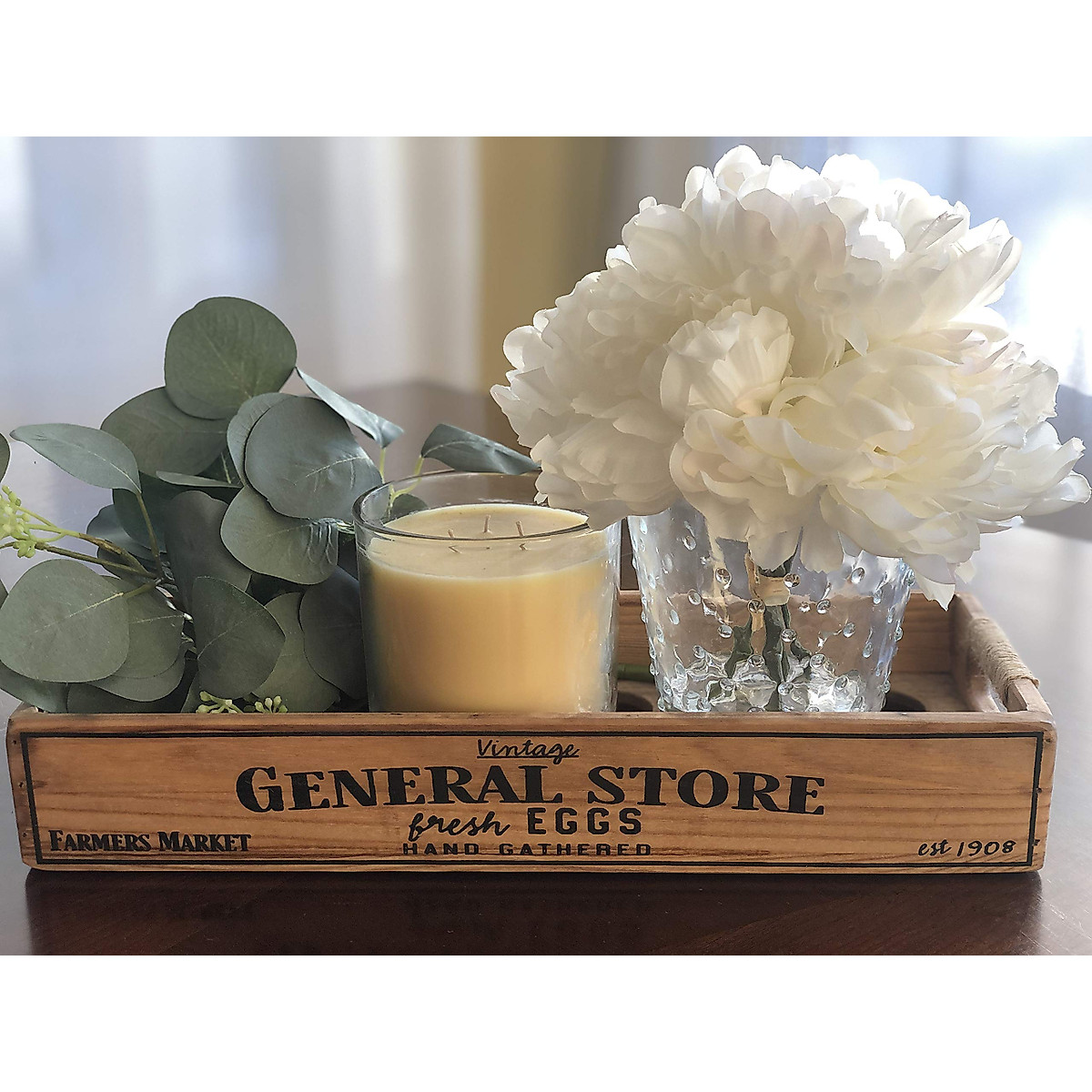 Wooden Egg Holder crate storage box rustic farmhouse decor for one dozen (12) eggs