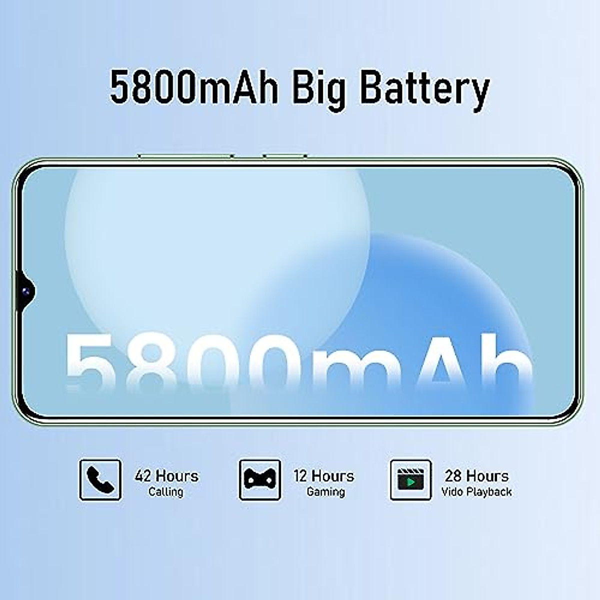 ExAchat C23 4G/5G Smartphone Unlocked, 6GB+256GB Android13 Phone Octa Core, 6.6" FHD+ Display 64 MP Camera 5800mAh Dual SIM Cell Phones GPS/Fingerprint Unlock/Face ID