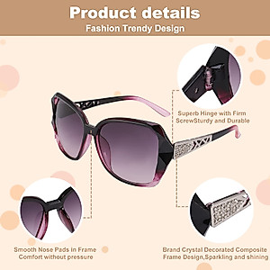 DragonflyDreams 4 Pcs Women Large Sunglasses, UV 400 Glasses Oversized Sunglasses Classic Trend Ladies Sunglasses Sparkling Large Frame Sunglasses for Women