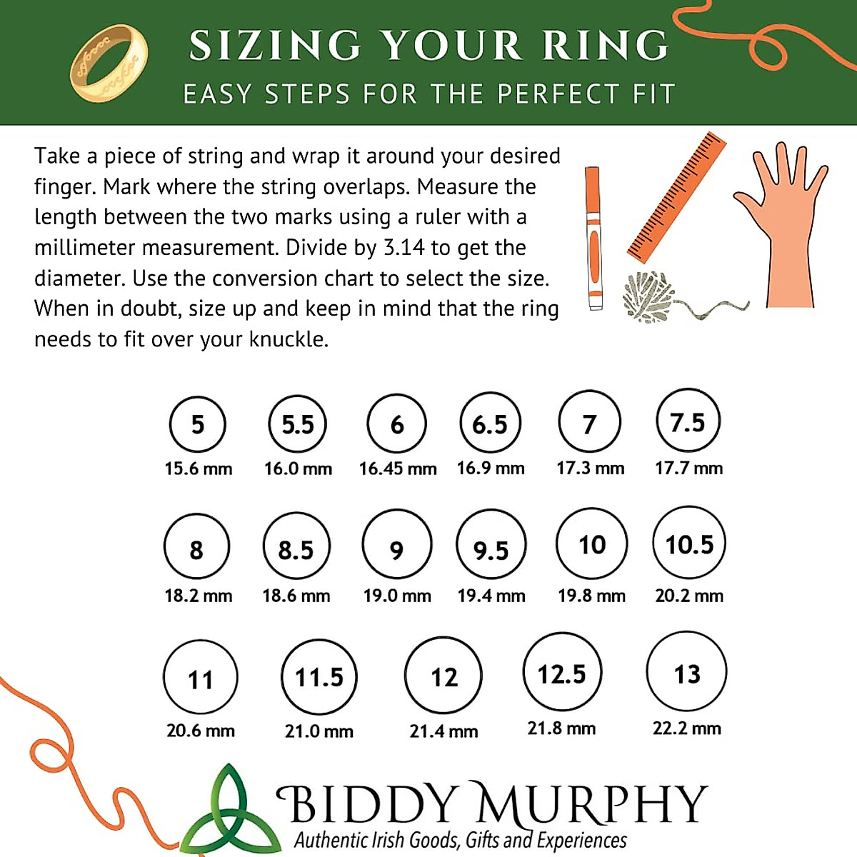 Biddy Murphy, Irish Claddagh Ring for Women Green Gem & Cubic Zirconia Wishbone Band Made in Ireland Size 8.5