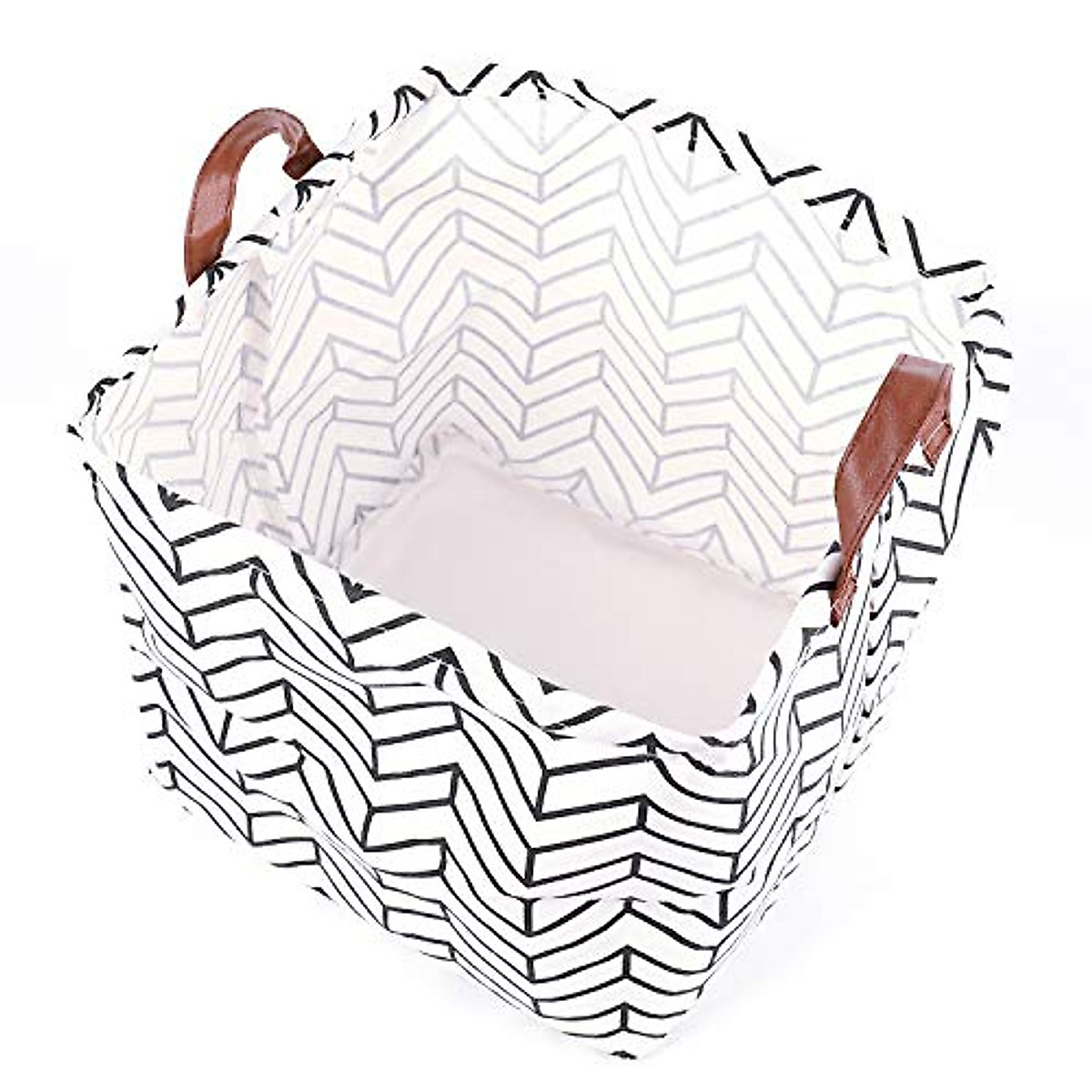 Kingrol 3 Pack Storage Baskets,13 x 13 x 13 Inch Large Collapsible Storage Bins with Handles for Closet Shelves Organizer, Decorative Baskets for Home, Office, Nursery, Laundry