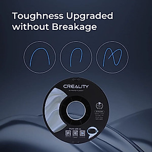 Creality Silk PLA 3D Printer Filament, Metallic Silver PLA Filament 1.75mm, High Glossy and Smooth Silk Texture, Metal Filament +/-0.02mm Precision, 3D Printing Filament 1KG/2.2lb, (Silver)