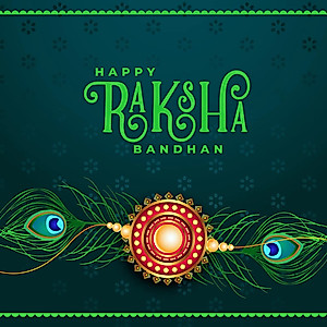 CRAFTONE Set of 12 Ganesha Design Rakhi for Brother, Designer Rakhi Set for Raksha Bandhan, Small Beads Rakhi Thread Bhaiya Bhabhi Sister Rakhi Band for Rakshabandhan with Roli Chawal