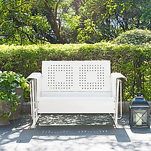 Crosley Furniture Bates Loveseat Glider - White