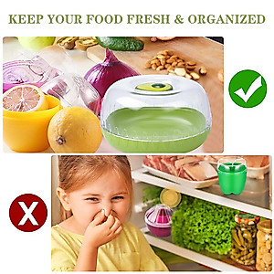 LINXIU Vegetable and Fruit Storage Containers for Fridge Reusable Lemon Holder Organizer Avocado Shaped Storage Food Saver Keepers 2 Pack