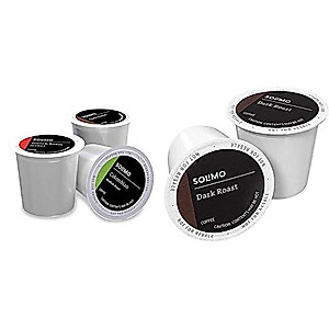 Amazon Brand - 100 Ct. Solimo Variety Pack Medium and Dark Roast Coffee Pods, Compatible with Keurig 2.0K-Cup Brewers & 100 Ct. Solimo Dark Roast Coffee Pods, Compatible with Keurig 2.0 K-Cup Brewers