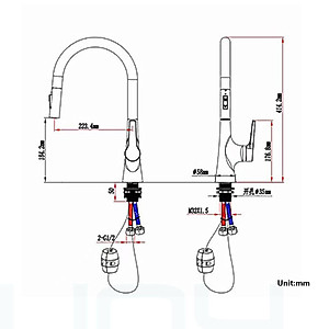 LCARY Pull Out Kitchen Faucet, High Arc 360° Swivel Kitchen Sink Faucet with Dual Function Pull Down Sprayer, Solid Brass Single Handle Hot and Cold Water Mixer Tap