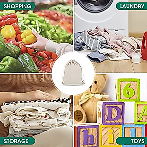 colmeguna 10 Pack 11x13 inch Reusable Produce Bags, Handmade Unbleached Cotton and Linen Fabric Bags with Drawstrings for Shopping & Storage Vegetable Bread Accessories (Large)