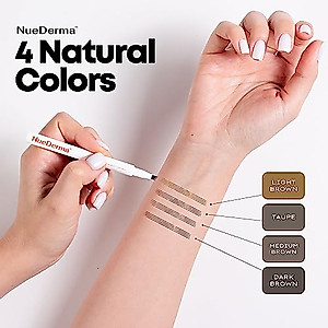 NueDerma Brow Microfilling Pen - Waterproof Eyebrow Makeup, Smudge-proof and Long lasting Microblade Brow Tattoo Pen, (Light Brown)