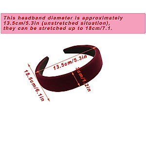 wifreo Velvet Wide Headbands for Women Soft Headbands Headbands for Women Girls Fashion No Slip Headband for Women Hairbands Hair Accessories