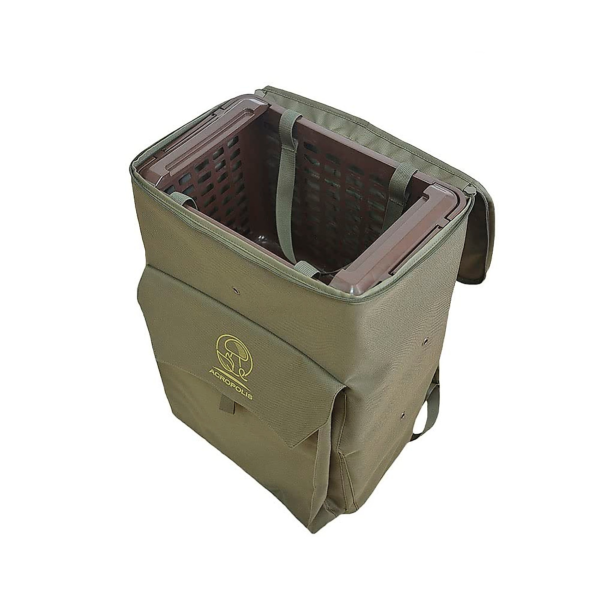 Acropolis Wicker Forage Basket - Backpack for Mushroom Picking - Mushrooms Rucksack - Foraging Backpack with Straps for Forager - Belt Forage Basket Pouch for Hiking, Camping, Hunting(RNG-3-new)