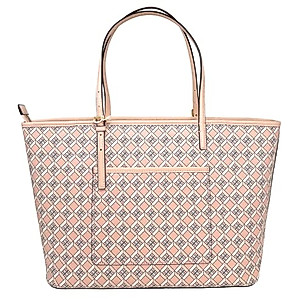 Tory Burch Geo Logo Top Zip Tote