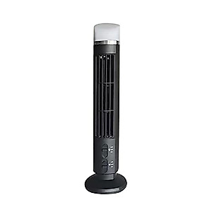 HWZQDJ Upgraded LED Tower Fan, Desktop Mini Vertical Conditioner with 2 Wind Speed Mode, Household Led Bladeless Tower Cooling Fan With Lighting Function, USB Charging Stand Up Tower Fan