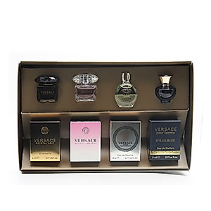 Versace Gifts & Sets Womens Mini Set (Crystal Noir/Bright Crystal/ Eros Pour Femme EDT, Pour Femme Dylan Blue EDP)