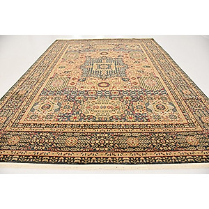 Unique Loom Palace Collection Traditional, Southwestern, Medallion, Geometric Area Rug, 9' 0" x 12' 0", Navy Blue/Tan