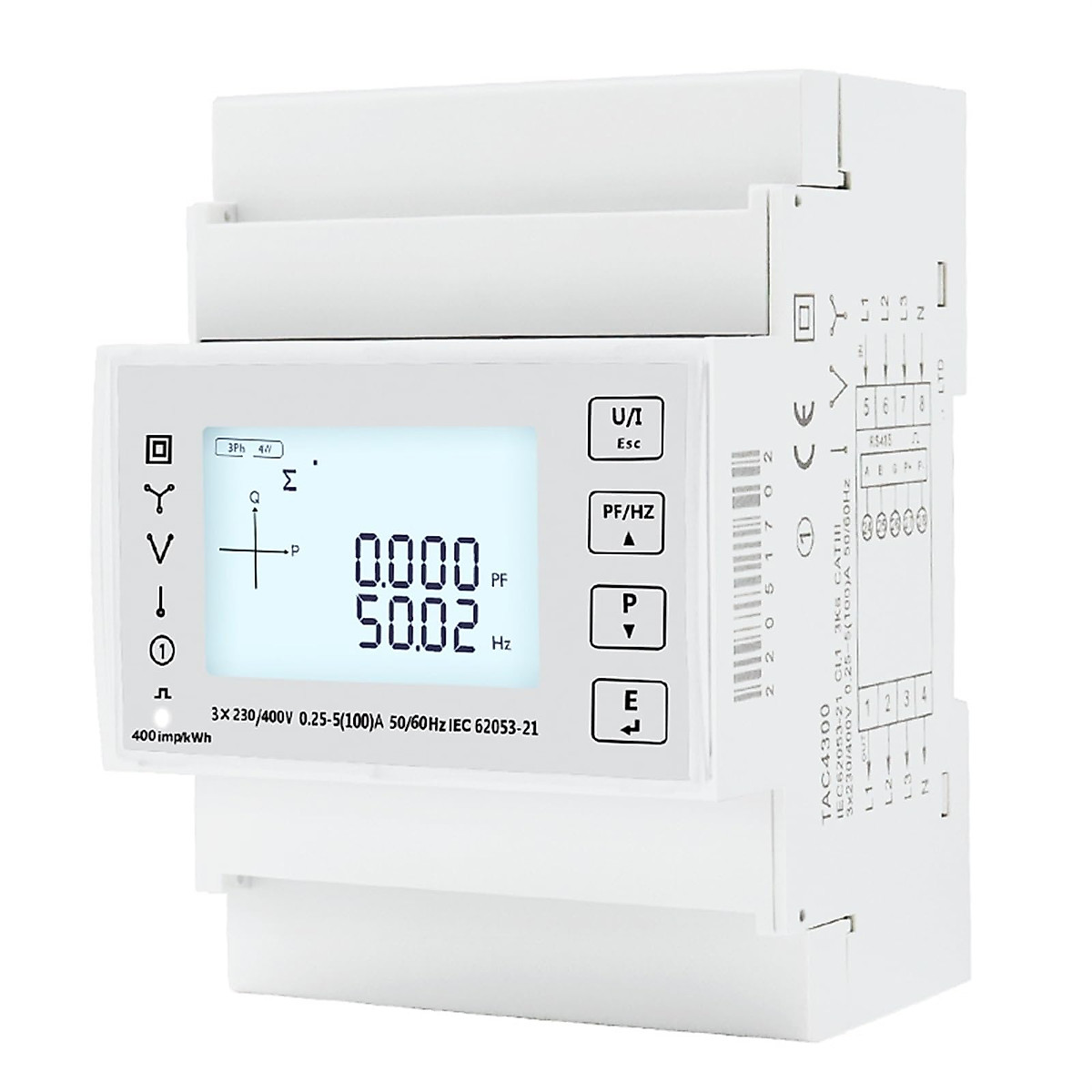 MOBYAT SDM3 Three-Phase Multifunction Energy Meter Three-Phase Four-Wire Modbus/Pulse Output Port RS485 PV Solar System Kwh V A Hz W 1Pcs