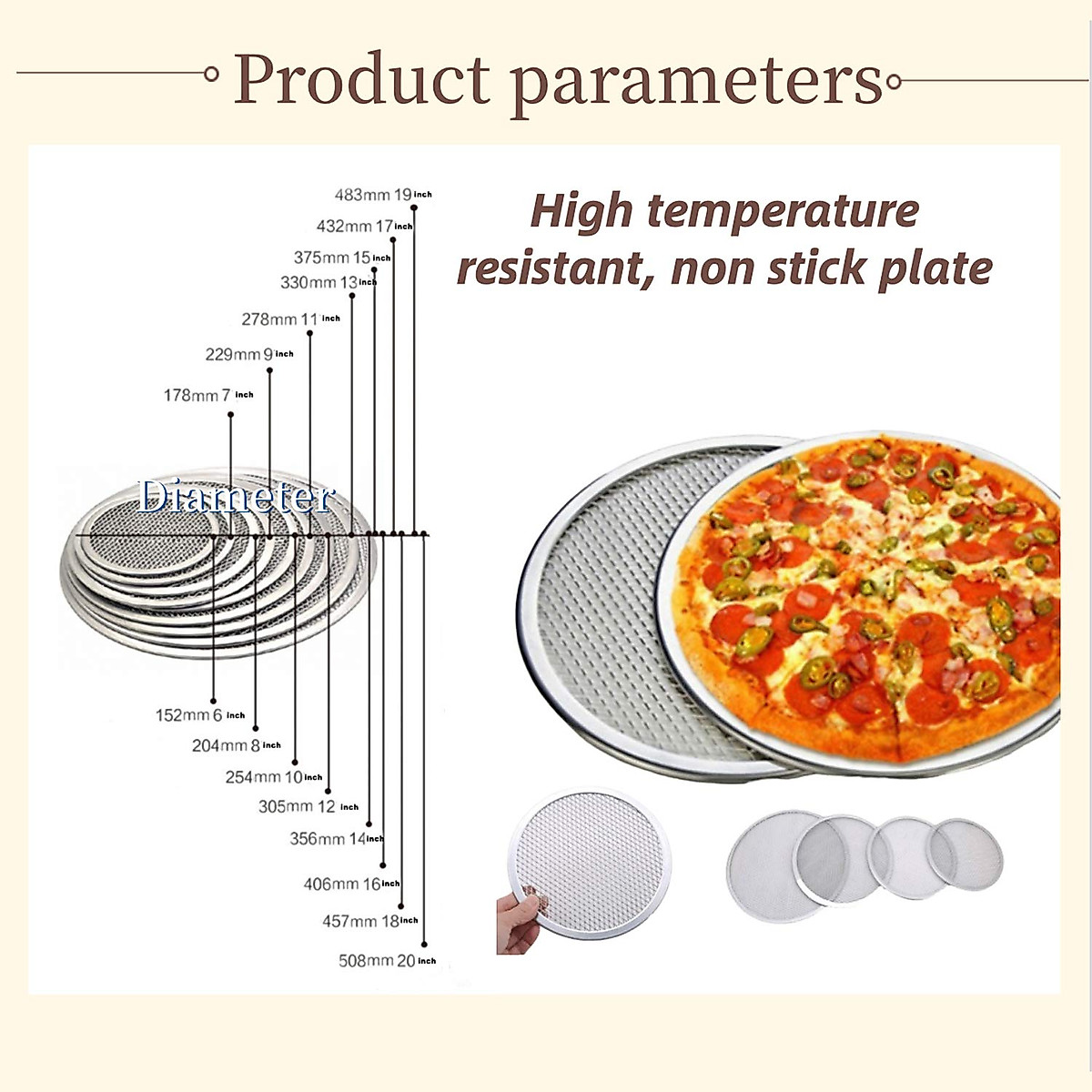 12 Packs Aluminum Alloy Pizza Pan with Holes, 15 Inch Commercial Grade Baking Screen for Oven Round Pizza Tray Pizza Crisper Pan Pizza Baking Tray Bakware for Restaurant Kitchen, Seamless(12,15)