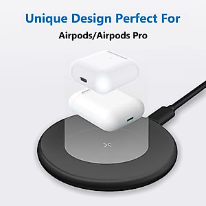 Battrii 2 Packs Wireless Charger,15W Fast Wireless Charging Pad Compatible with iPhone 14/14 Plus/14 Pro/14 Pro Max/13/SE 2022/12/11/X/8,Samsung Galaxy S22/S20,AirPods Pro 2(No A/C Adapter) White