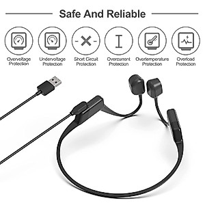 2Pack Magnetic Charging Cable Replacement for AfterShokz Aeropex AS800/OpenComm ASC100SG&Shokz OpenRun Pro&Mini, Bone Conduction Wireless Headphone USB Charging Cord Charger Accessories for Aftershokz
