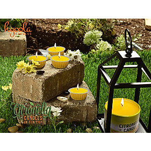 Hyoola Citronella Candles in Aluminum Cup - 6 Pack - Scented Candles Citronella - 4 Hour Burn Time - 1" x 2 Citronella Candle Outdoor and Indoor Use - Made in Europe