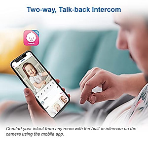 VTech RM9751 Yellow Daisy Smart Wi-Fi Baby Camera, iOS & Android Enabled, 1080p Full HD, Privacy Mode Cover, Night Light, Soothing Sounds & Lullabies, Two-way Intercom,Temperature Sensor, Night Vision